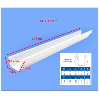 ATLANTA DURACON PVC GUTTER 12X8 , 18X8 8FT | Shopee Philippines