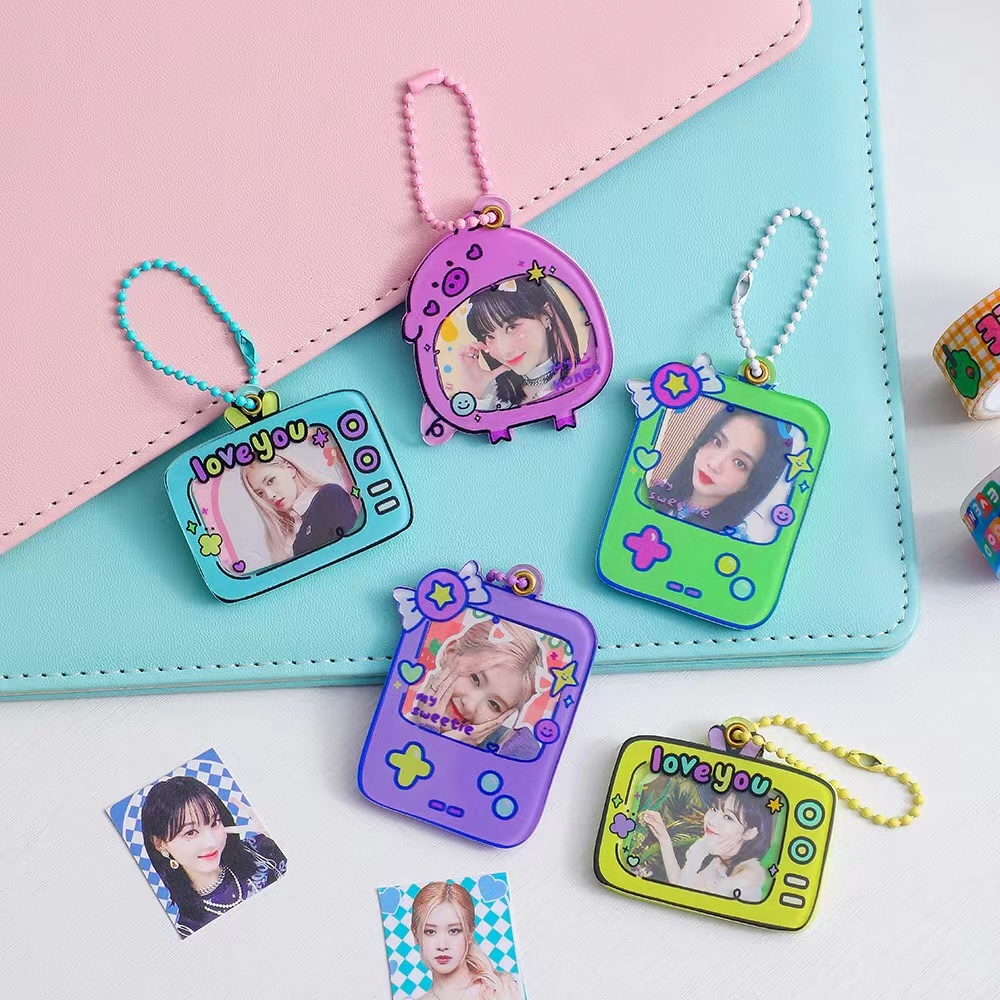 Cartoon Acrylic girl Can put photos Kpop Photo Card Holder Card ...