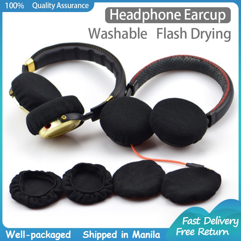 1Pair Stretchable Fabric Dustproof Headphone Earcup Washable Sanitary ...