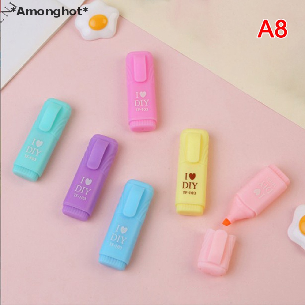 Amonghot> 6Pcs/Lot Cute Cartoon Cat Highlighters School Office ...