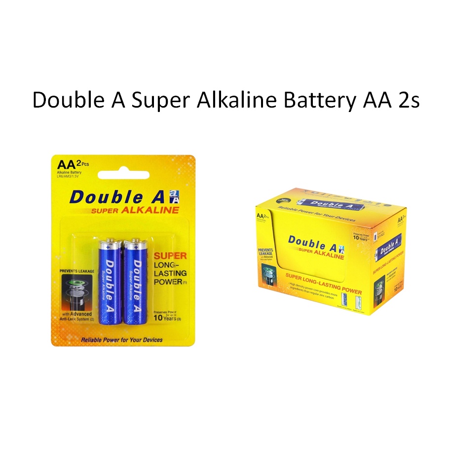 Double A Super Alkaline Battery AA 2pcs Buy 2 Get 1 | Shopee Philippines
