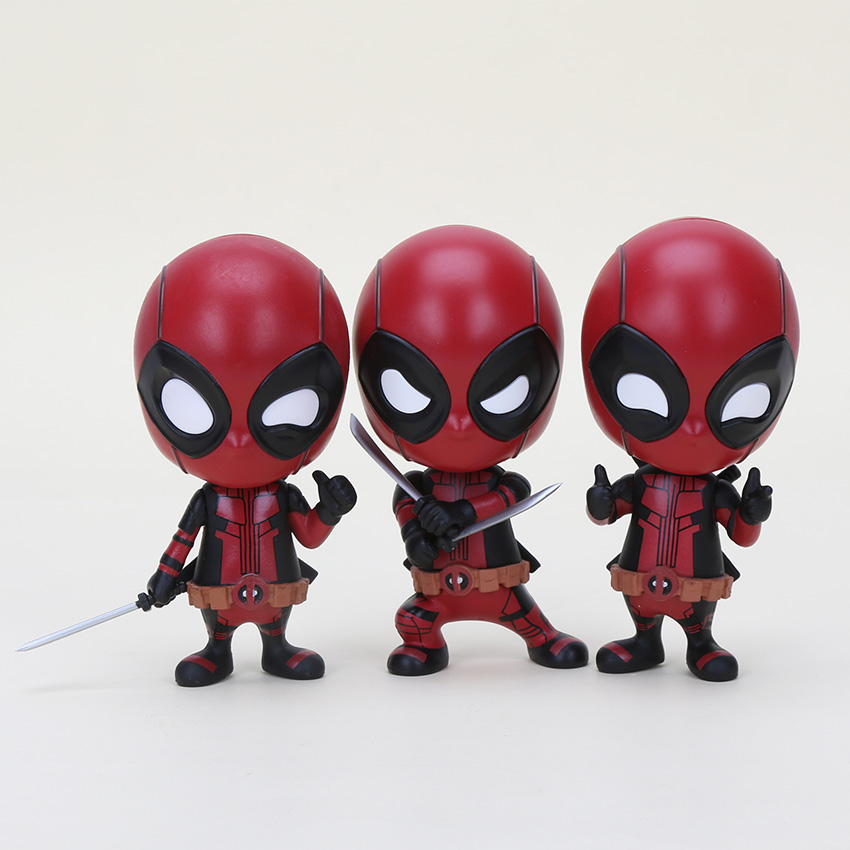 10cm Deadpool Bobble-Head Action Figure Painted Figure Cute Fighting ...
