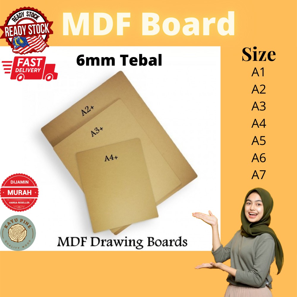 MDF Board 6mm Craft Board Model Board Model Making Canvas Panel Oil ...