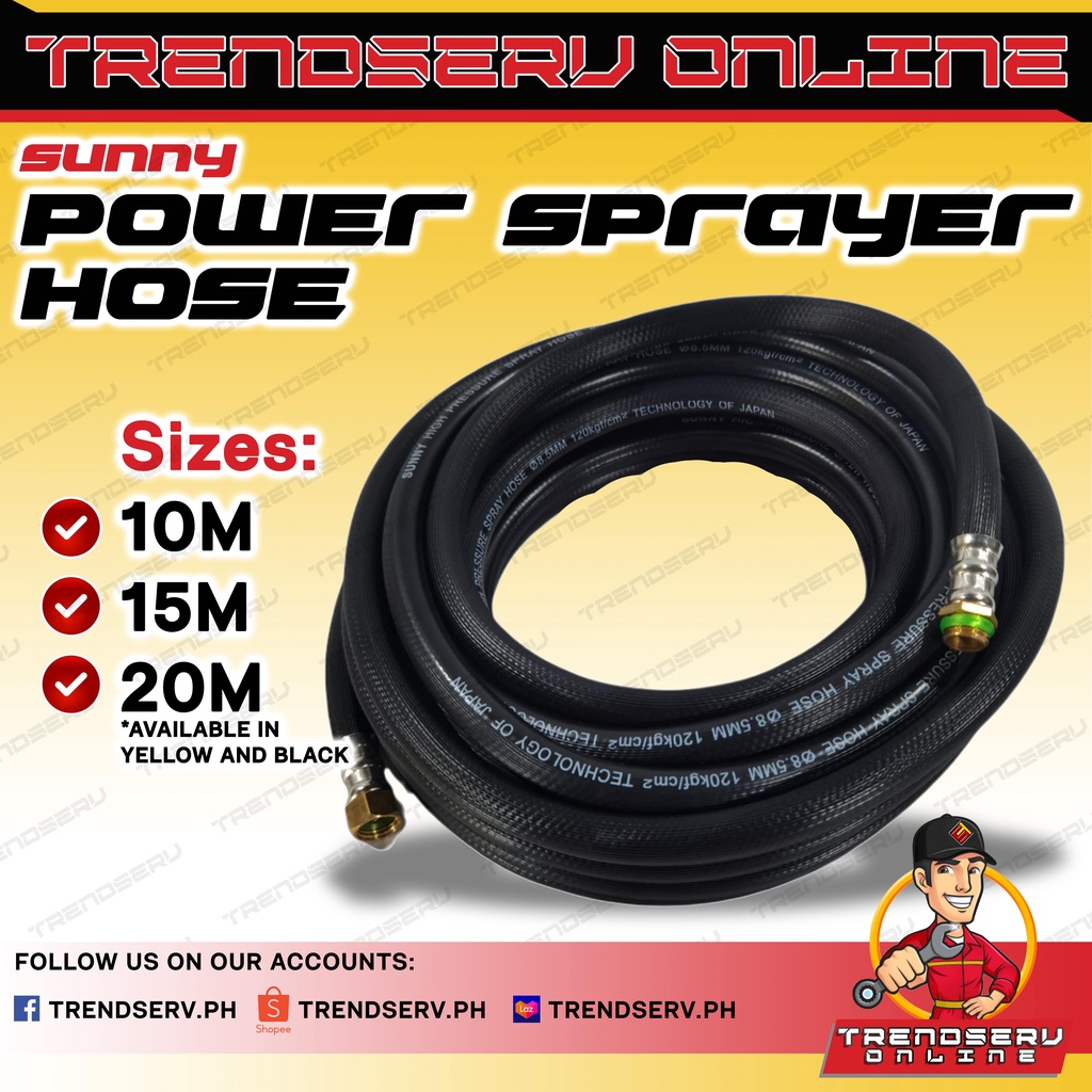 SUNNY Power Sprayer Pressure Hose 10M/15M/20M SSH 3PLY | Shopee Philippines