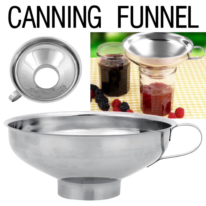 [Spot]Canning Funnel Stainless Steel Wide Mouth Canning Funnel Hopper ...