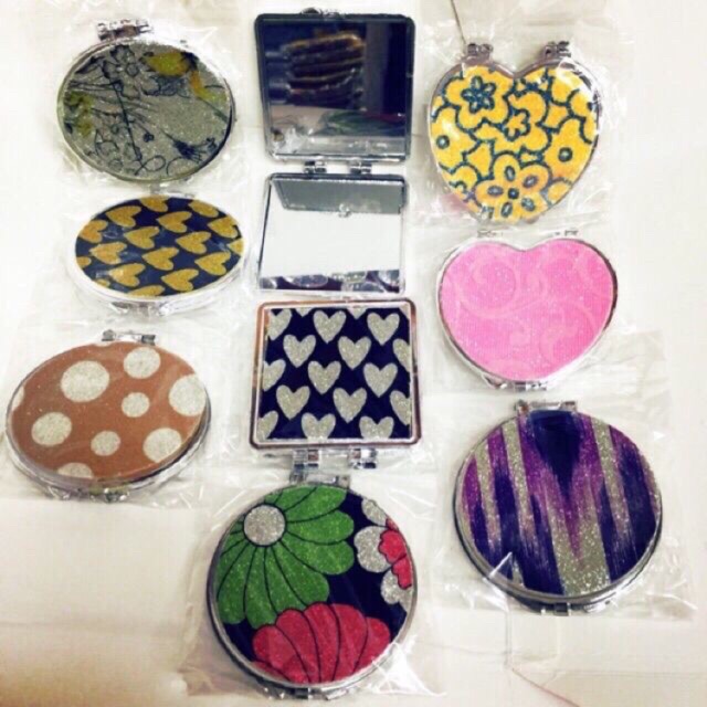 CUTE 3D makeup pocket vanity mirror glitter travel cosmetics | Shopee ...