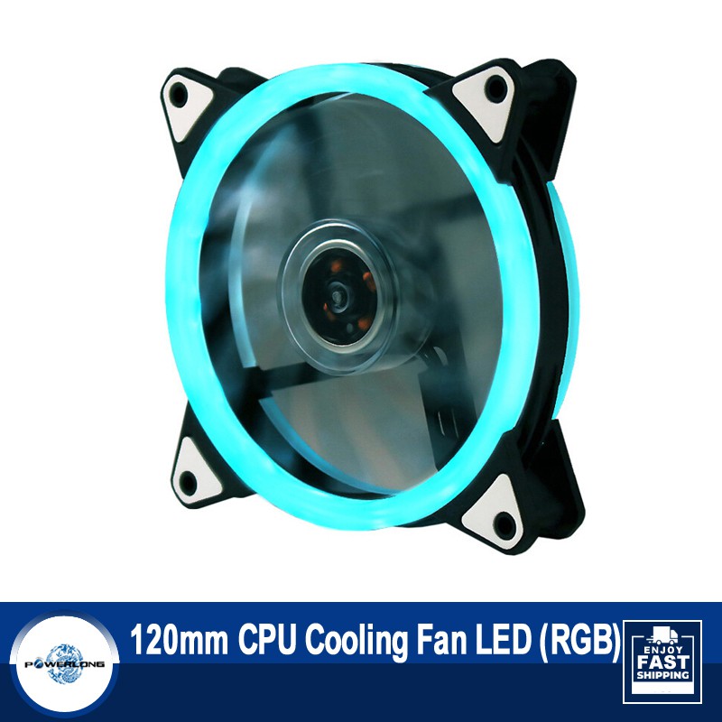 Powerlong 120mm CPU Cooling Fan LED Fan (RGB) Silent for Computer PC ...
