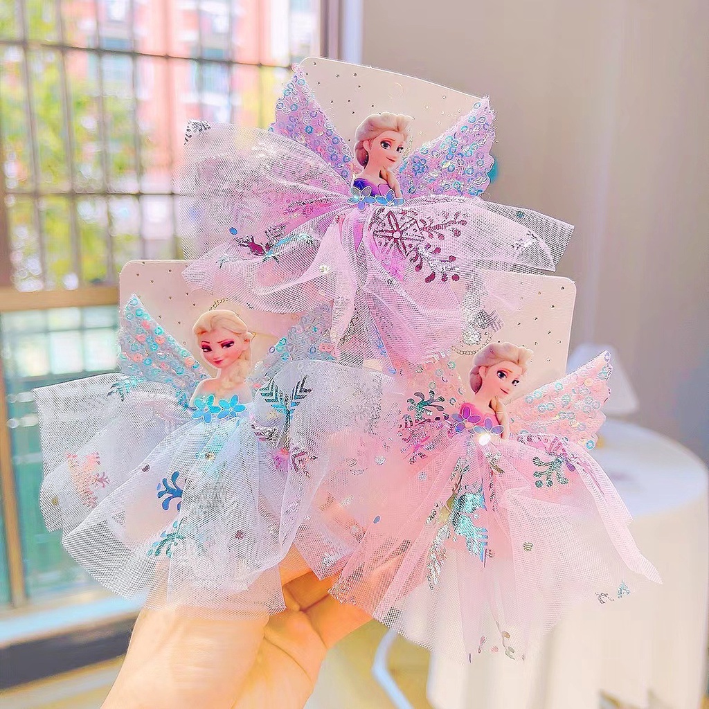 Disney anime kids hairpin frozen princess kawaii hair accessories girls ...