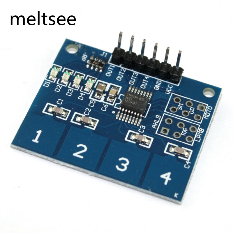 TTP224 4 Channel Digital Switch Touch Sensor Capacitive Switch Module Button 4 Way Touch Sensors ...