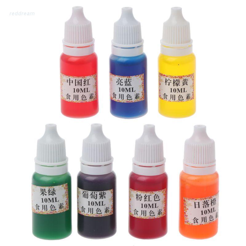 REDD 7 Colors Dye Colorant Set Slime Jewelry Making Skin Safe Liquid ...