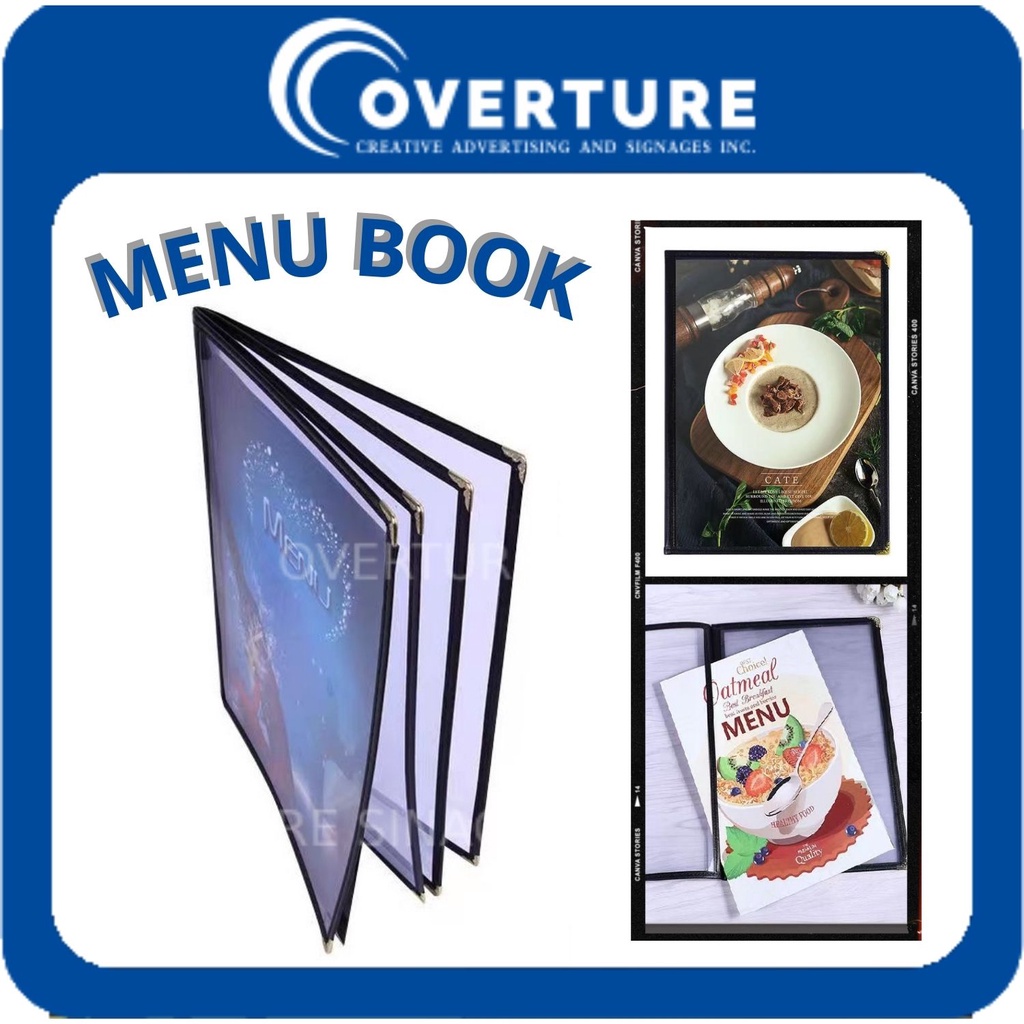 Menu Cook Book Transparent Holder Page A4 Size Restaurant 1-6 Pages ...