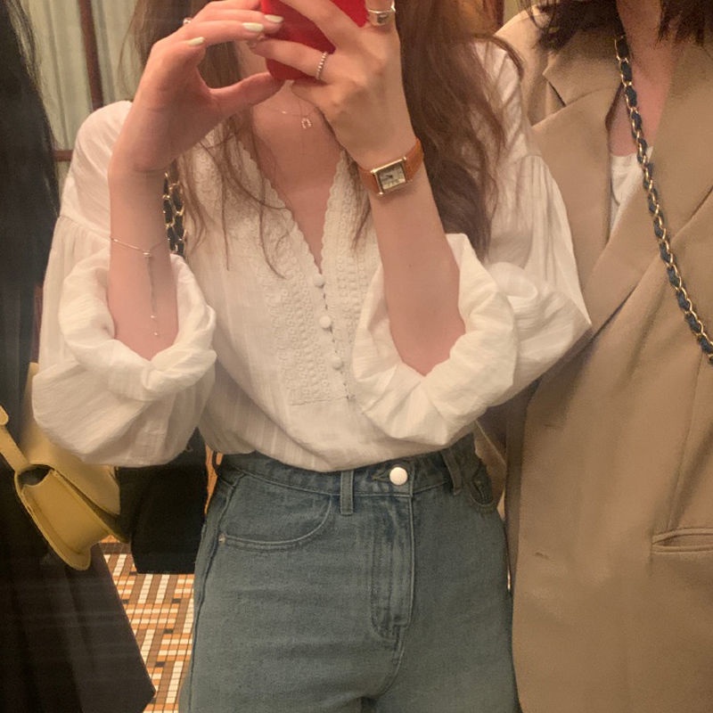 Shirt For Women Summer Blouse Thin Design Sense Niche Long Sleeve Loose ...