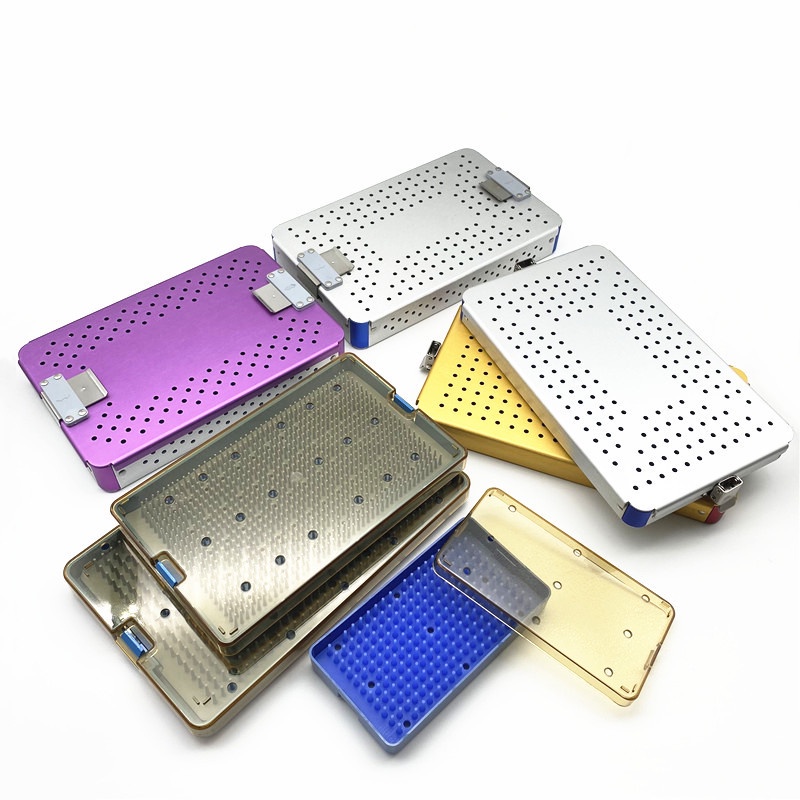 Sterilization Tray case Disinfection Box Autoclavable with Silicone Pad ...