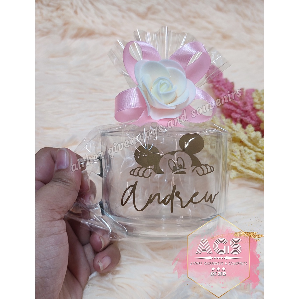 Personalized Clear Tea Cup Glass Souvenir | Party Favors | Giveaways ...