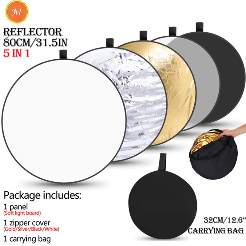 Reflector Photography 5 in 1 60/80/110CM Portable Light Diffuser Round ...