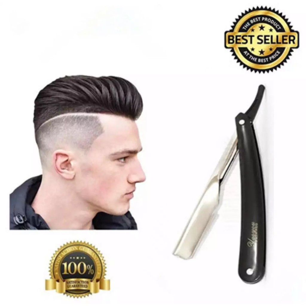 Barber Blade Razor Manual Shaver Carboon Steel Salon Folding Sharp ...