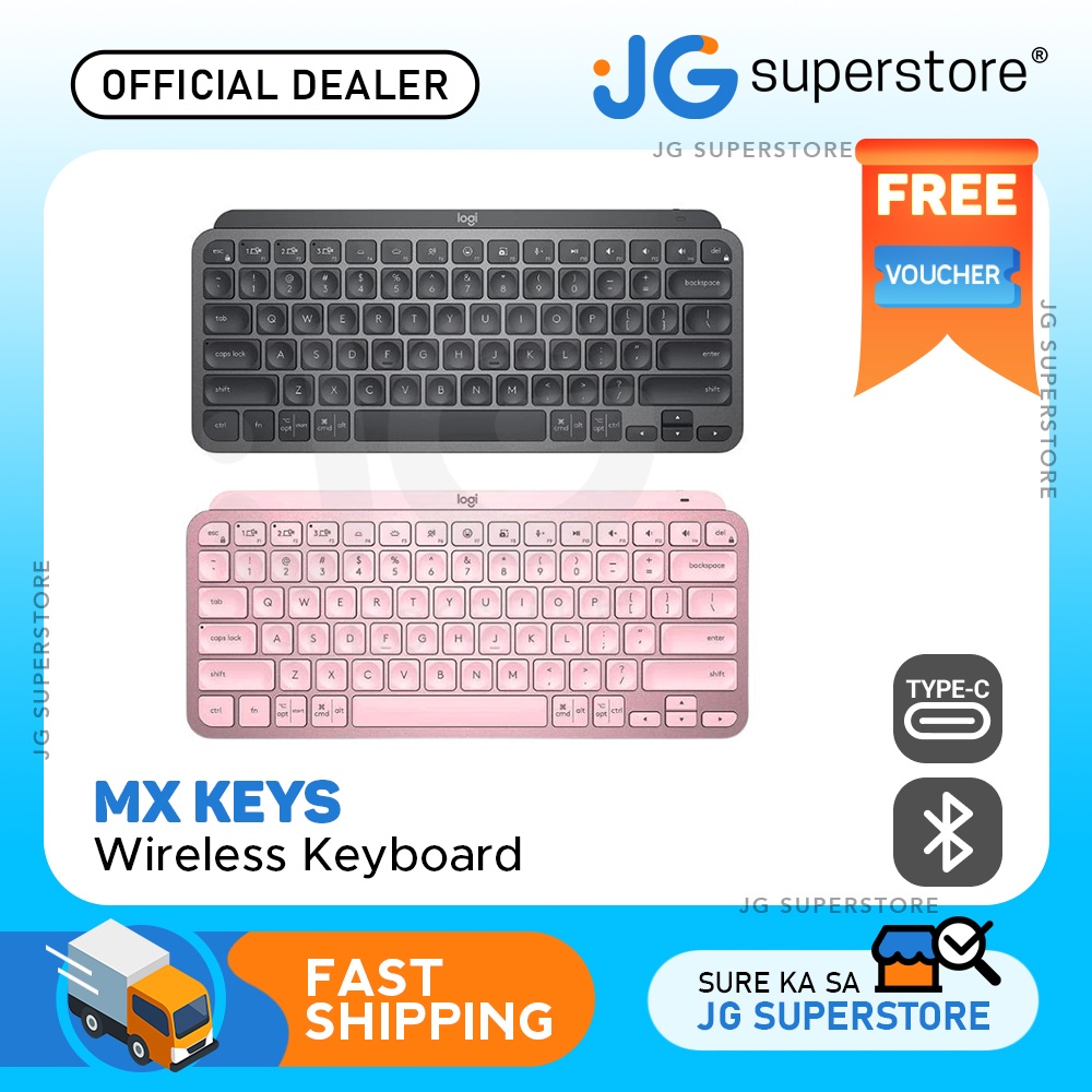 Logitech MX Keys Mini Minimalist Wireless Keyboard w/ Bluetooth, Emoji ...