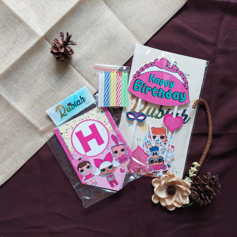 Package 1 LOL Character Birthday Decoration / 1 set of Happy Birthday ...