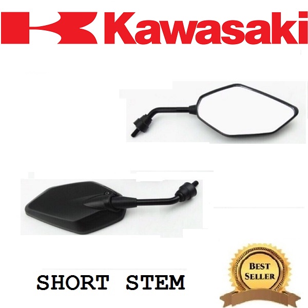 KAWASAKI BARAKO SIDE Mirror Motorcycle SHORT STEM stock type (black ...