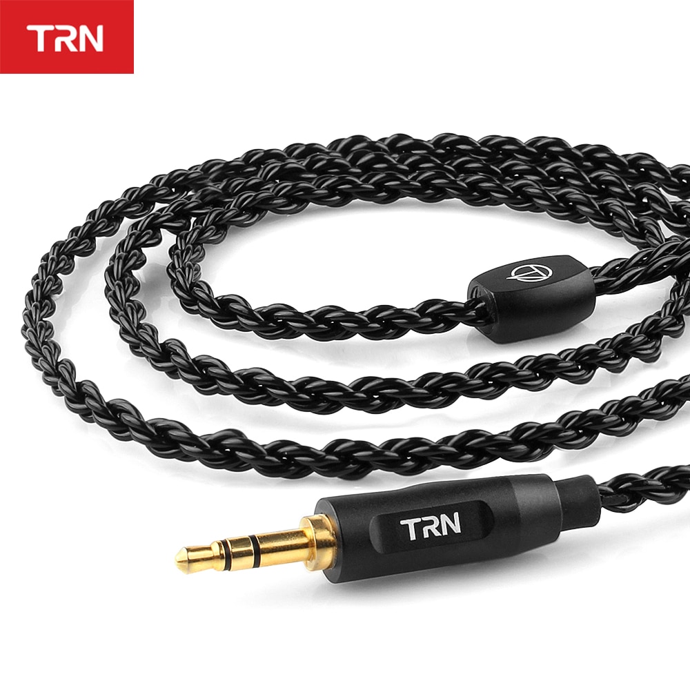 TRN 6 Core Braided Silver Plated Cable With mic HIFI Earphone MMCX/2Pin ...