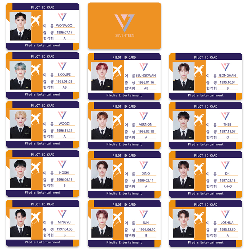 Kpop SEVENTEEN MAKNAE LINE PILOTS PVC Clear Photocard New Album ...
