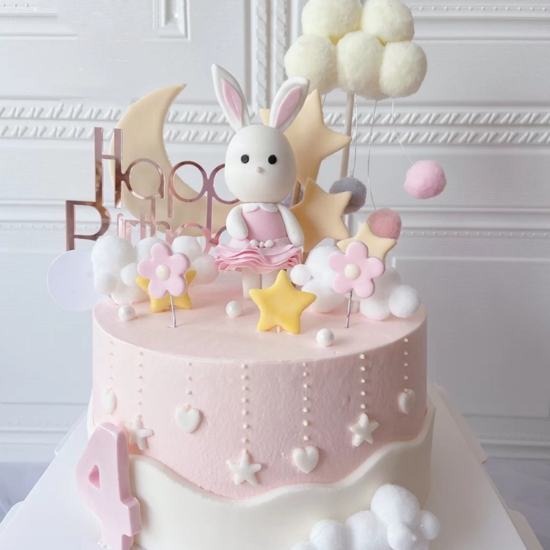 Bunny Rabbit Cake Cupcake Toppers Party Decoration for Cake Decorations ...