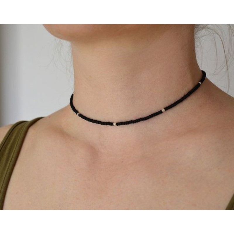 Black beaded choker store