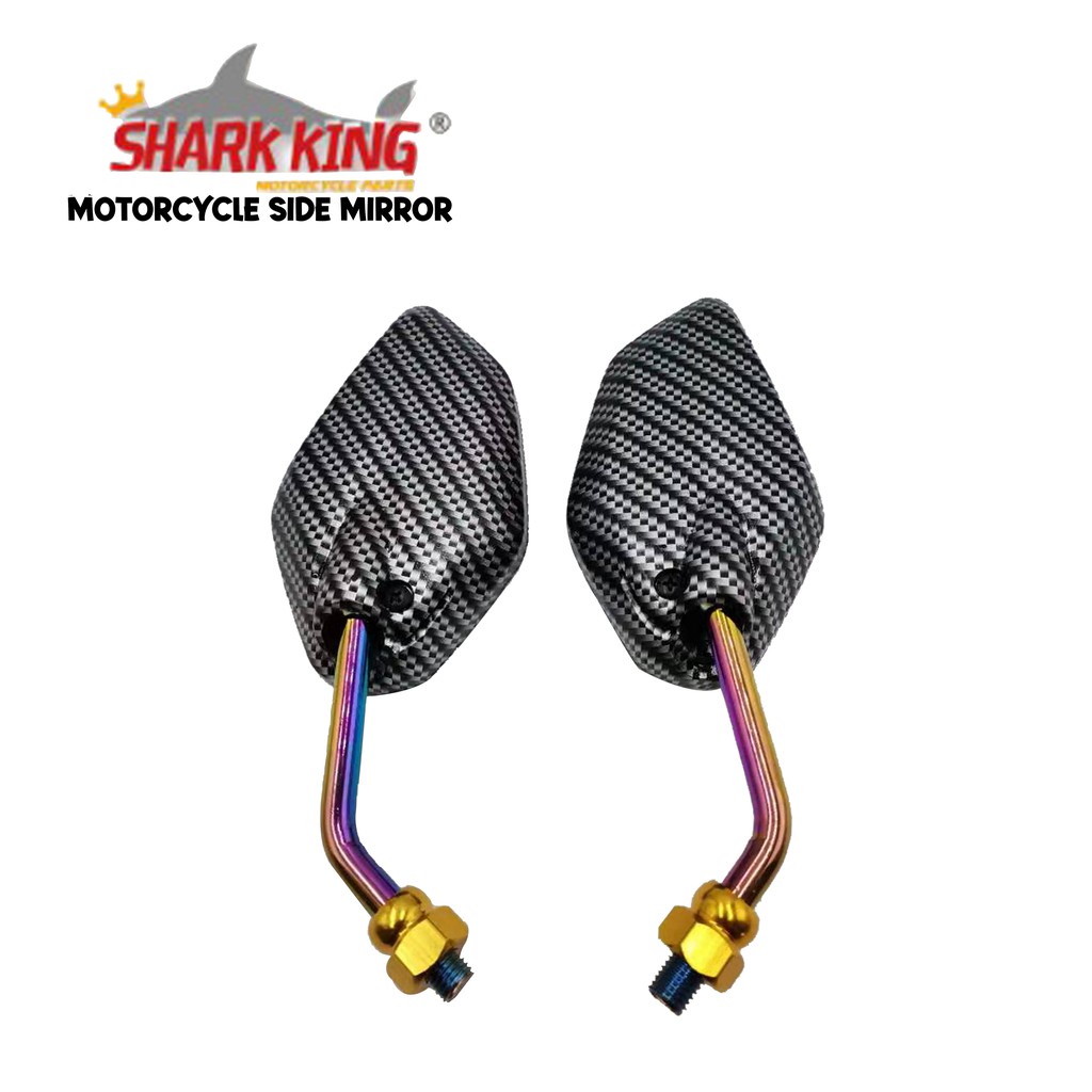 KNK Motor Thai Side Mirror Trichroism Carbon Titanuim 1 Pair Short Stem ...
