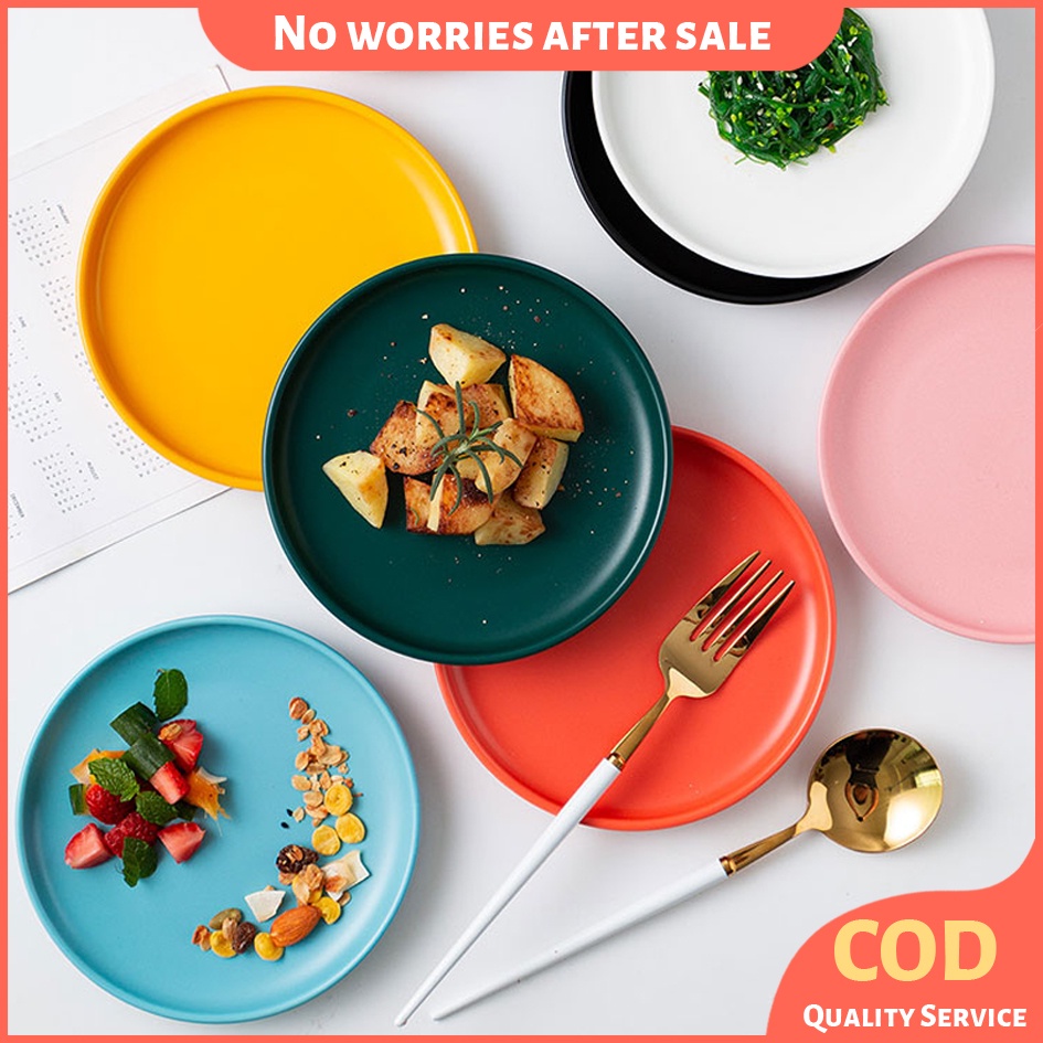 Nordic Style Ceramic Plate 8"/10" Home Western Steak Plate Dinner Plate ...