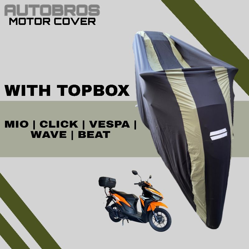 Motor cover with topbox (Mio, Click, Vespa, Wave, Beat) | Shopee ...