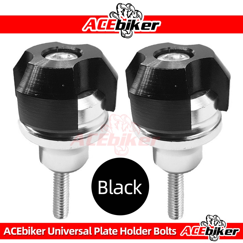 ACEbiker 2PCS Motorcycle Full Color Universal CNC Alloy Plate Bolts ...