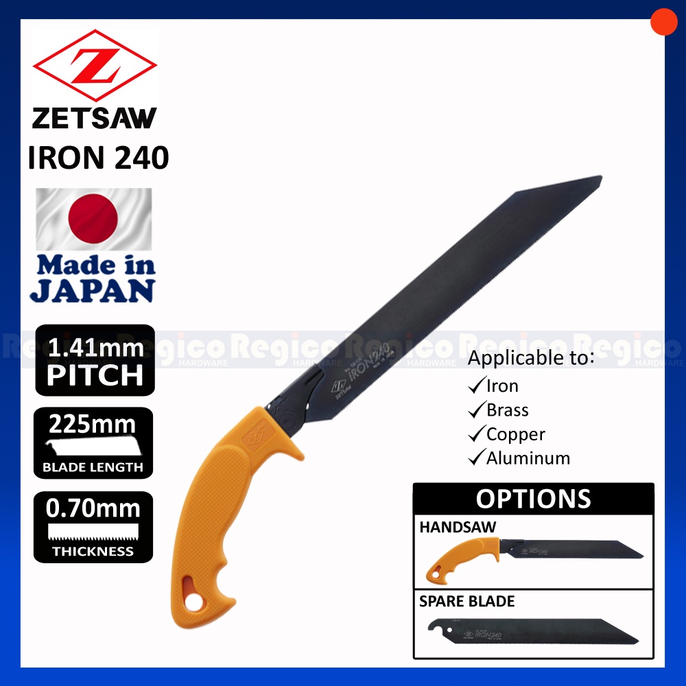 Zetsaw Iron 240 Hand saw for Metal Hacksaw Regico Hardware | Shopee ...