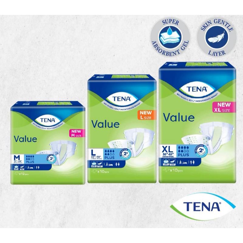 Tena Value Adult Diaper ( M12 / L10 / XL10 ) | Shopee Philippines