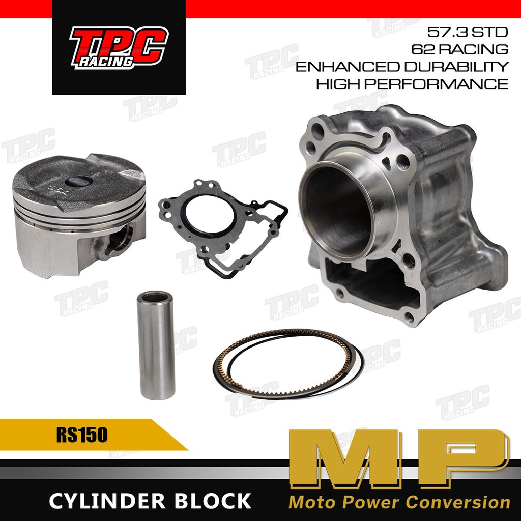 TPC MP CYLINDER BLOCK RS150 57.3MM STD/62MM RACING MOTORCYCLE CYLINDER ...