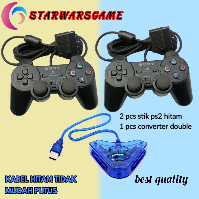 Black Vibrating PS2 Tw Stick + 2 Slot USB Converter | Shopee Philippines