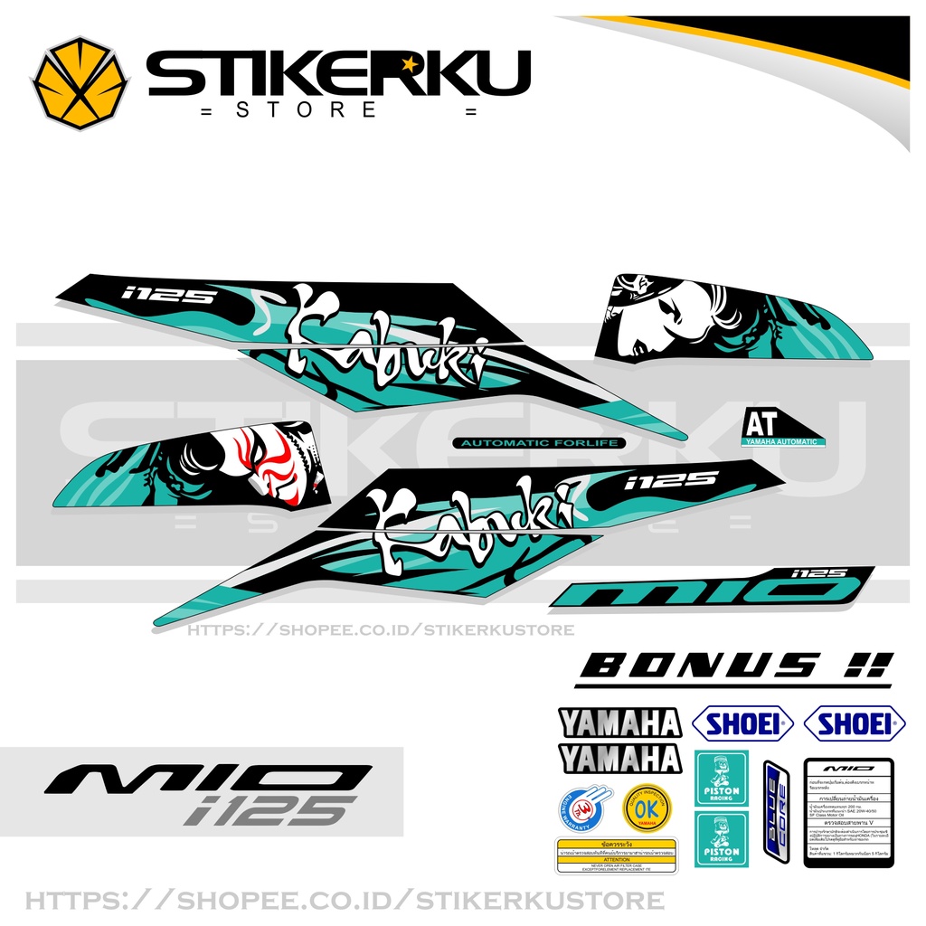 Mio i 125 STOCK DECALS / STRIPING MIO M3 /Z / 125/ STICKERS / STICKER ...