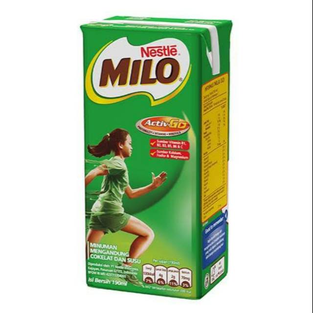 Milo Active Go 190 ml - Milo Uht 190 ml - Milo Box - Milo - Family ...