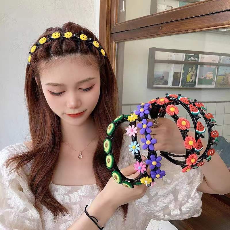 Cute Flower Fruit Heart Hair Band For Girls Child Hair Clip Handmade ...