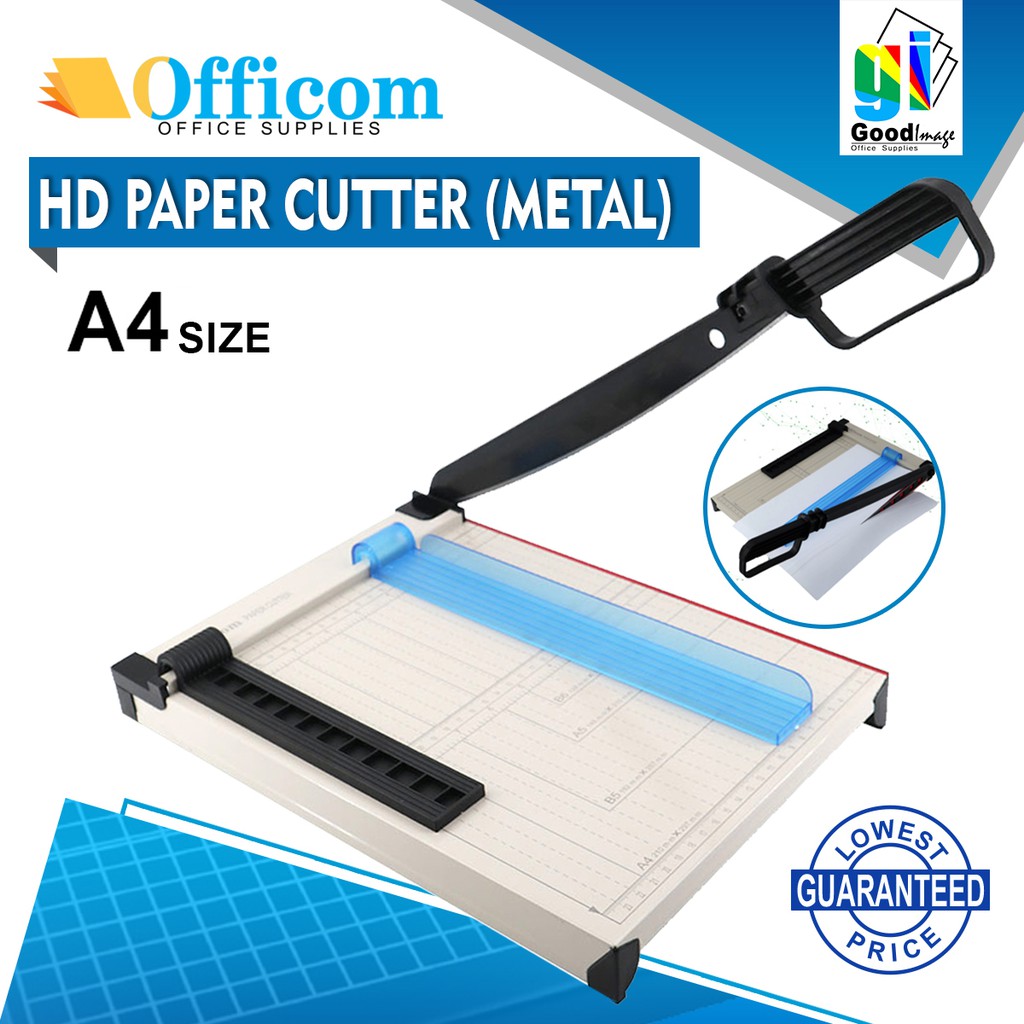 Paper Cutter HD Officom Brand with Adjuster and Stopper A4 (Metal Base ...