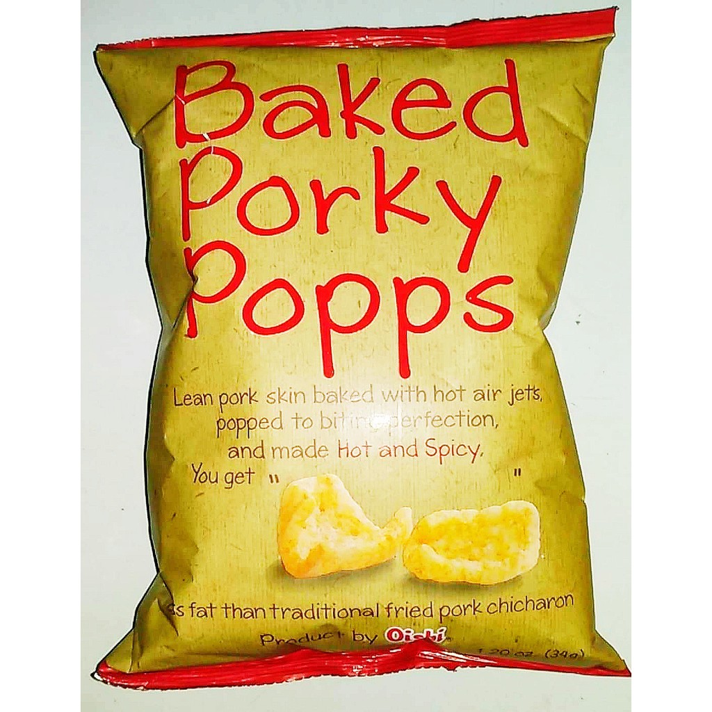 Oishi baked porky popps 34 grams KETO DIET Lean Pork skin Baked ...