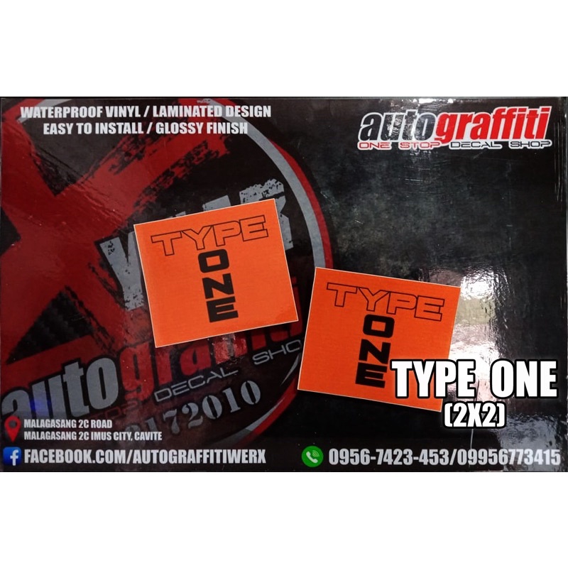 Type One Logo Sticker 2.7x2.6" Car Decals 1pc only | Shopee Philippines