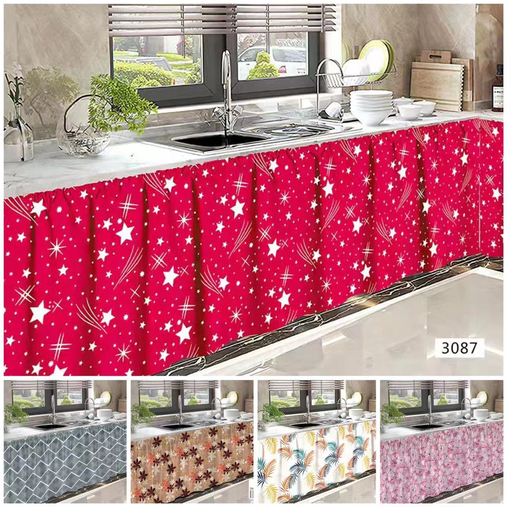 KAWAYI Lababo kitchen curtain short curtain 150*70cm | Shopee Philippines