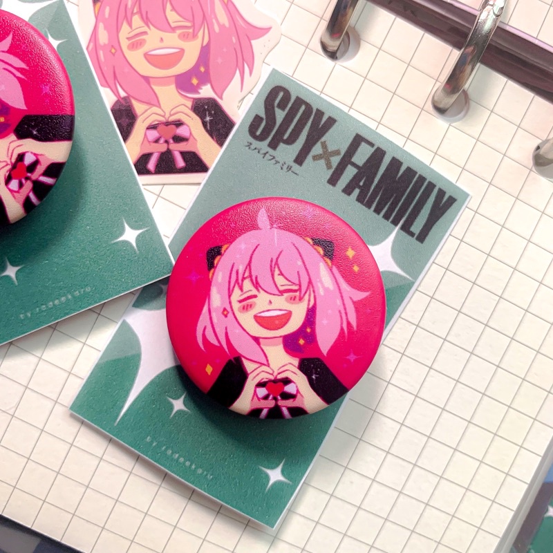 SPYxFAMILY Anime Matte Button Pins Heart Anya Yor Loid | Shopee Philippines