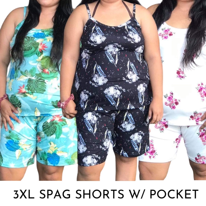 3XL Plus Size Spag Shorts Terno w/ Pocket | L-3XL | Taytay Tiangge Direct Supplier | Shopee ...