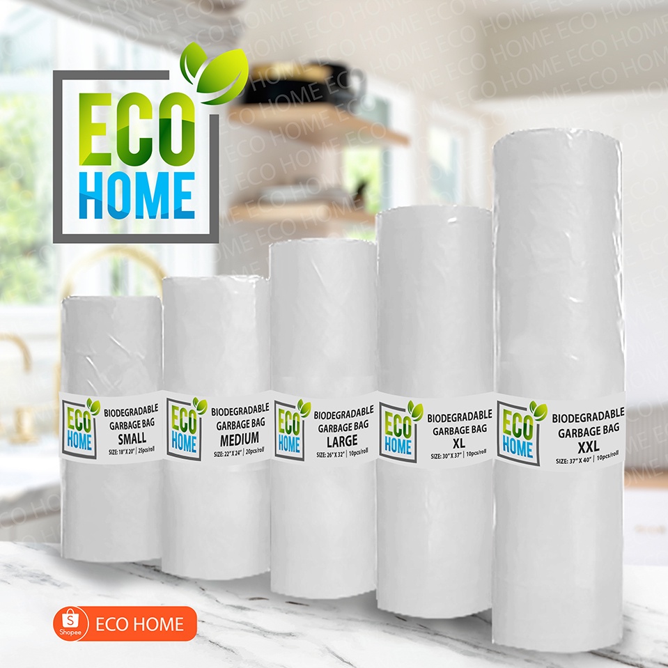 ECO BIODEGRADABLE CLEAR WHITE TRANSPARENT PLASTIC GARBAGE BAG TRASH BAG ...