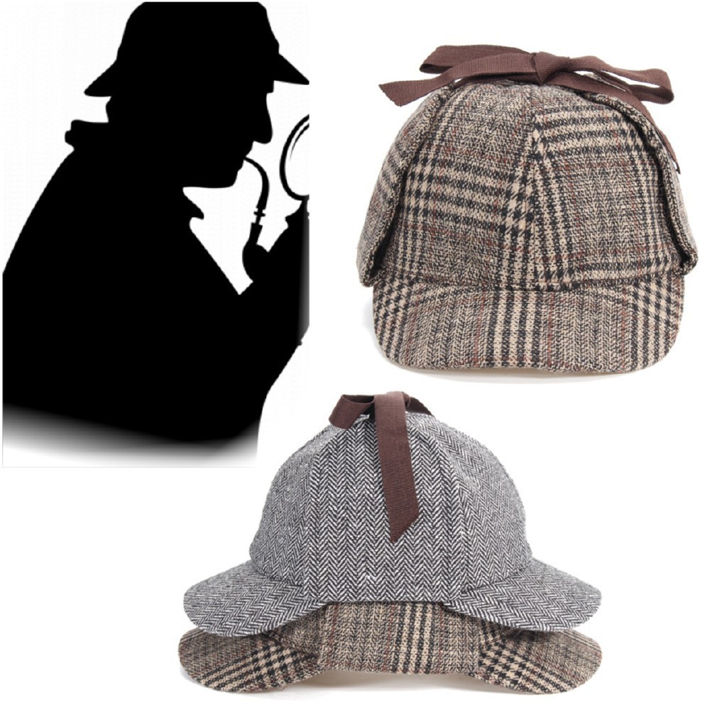 Unisex Men Women Sherlock Holmes Cosplay Deerstalker Hats Pikachu Ears ...