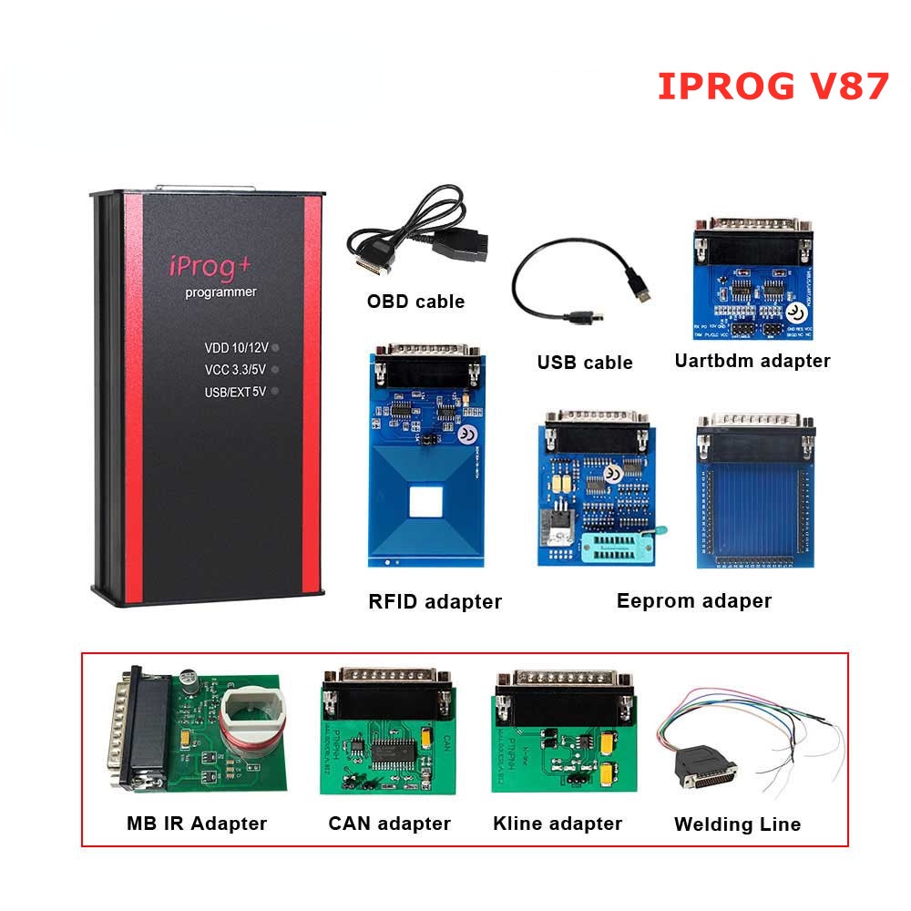 Updated V87 Iprog+ Key Programmer For ECU+IMMO+EEPROM+Airbag Reset To ...