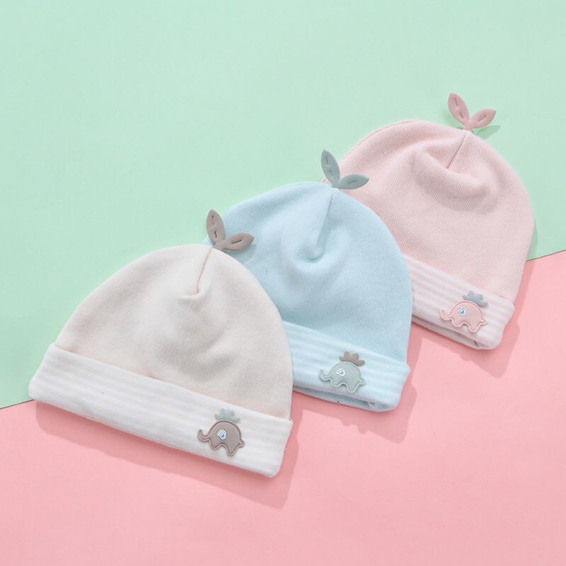 Newborn Baby Hats 100% Cotton Infant Cute Elephant Hat Caps Soft Baby ...