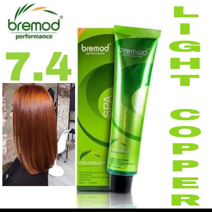 Bremod Performance SPA Hair Color ( 7.4 light copper ) 100 ml | Shopee ...