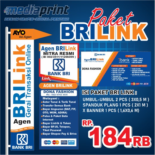 Bri LINK Package/BNI 46/MANDIRI BANNER BANNER/X BANNER UMBUL UMBUL ...